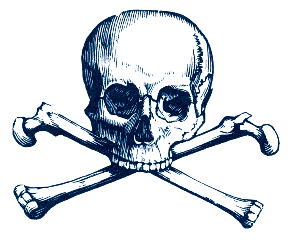 Blue Skull And Crossbones Background